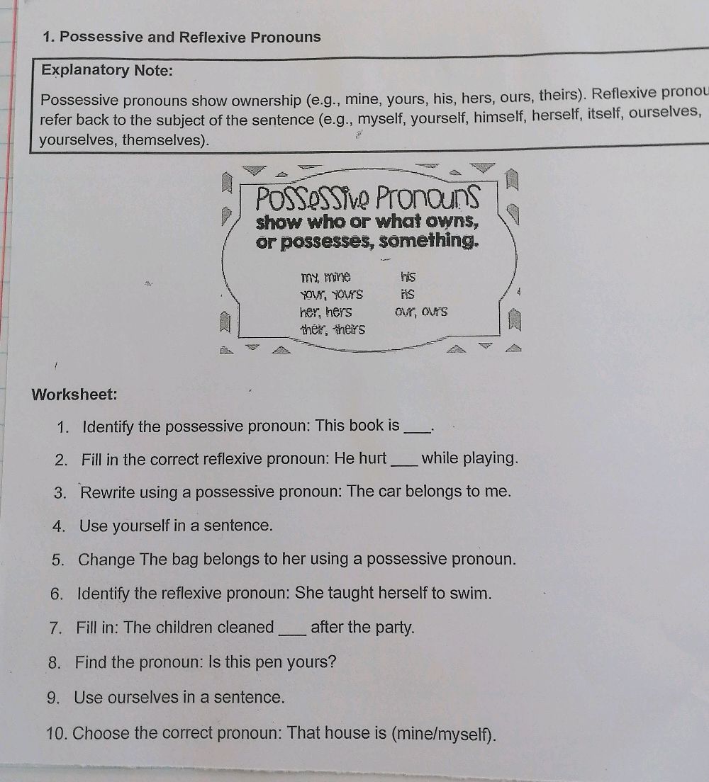 1. Identify the possessive pronoun: This | StudyX