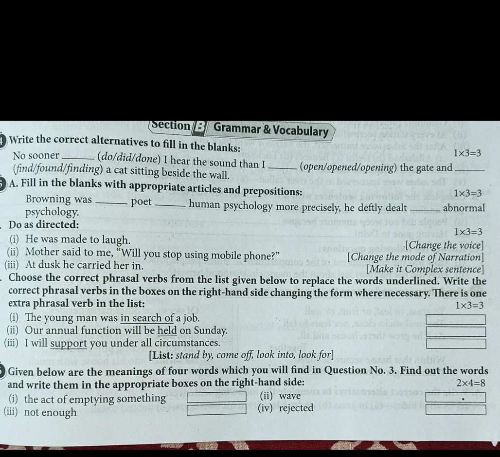 4 Write the correct alternatives to fill in | StudyX