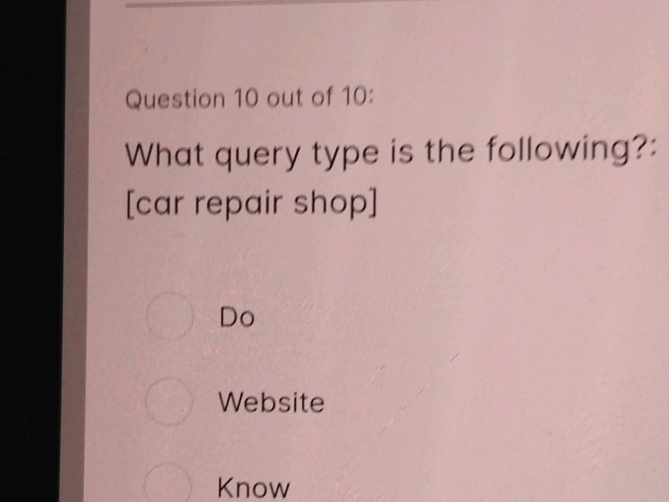 What query type is the following?: [car