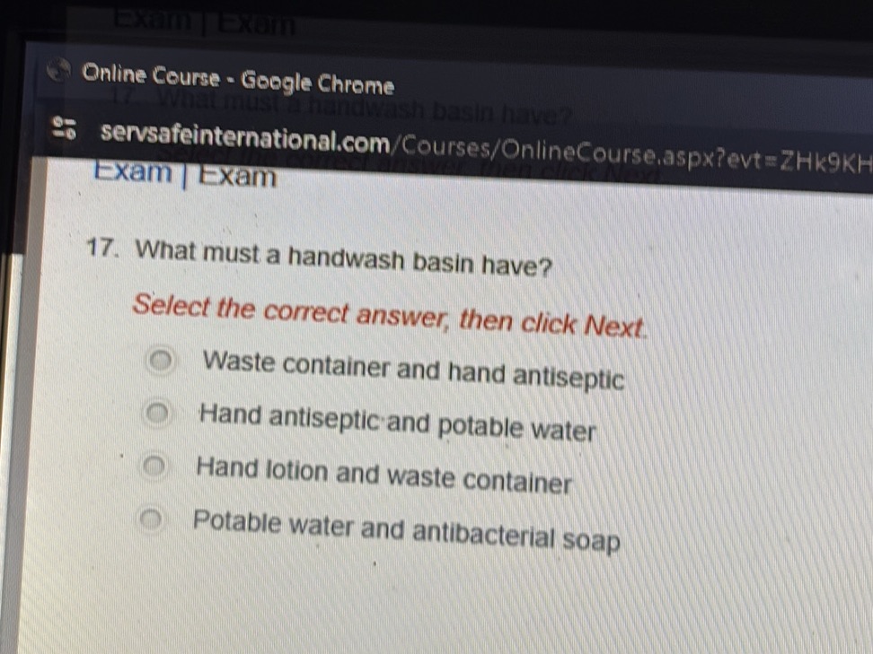 17. What must a handwash basin have? Select | StudyX