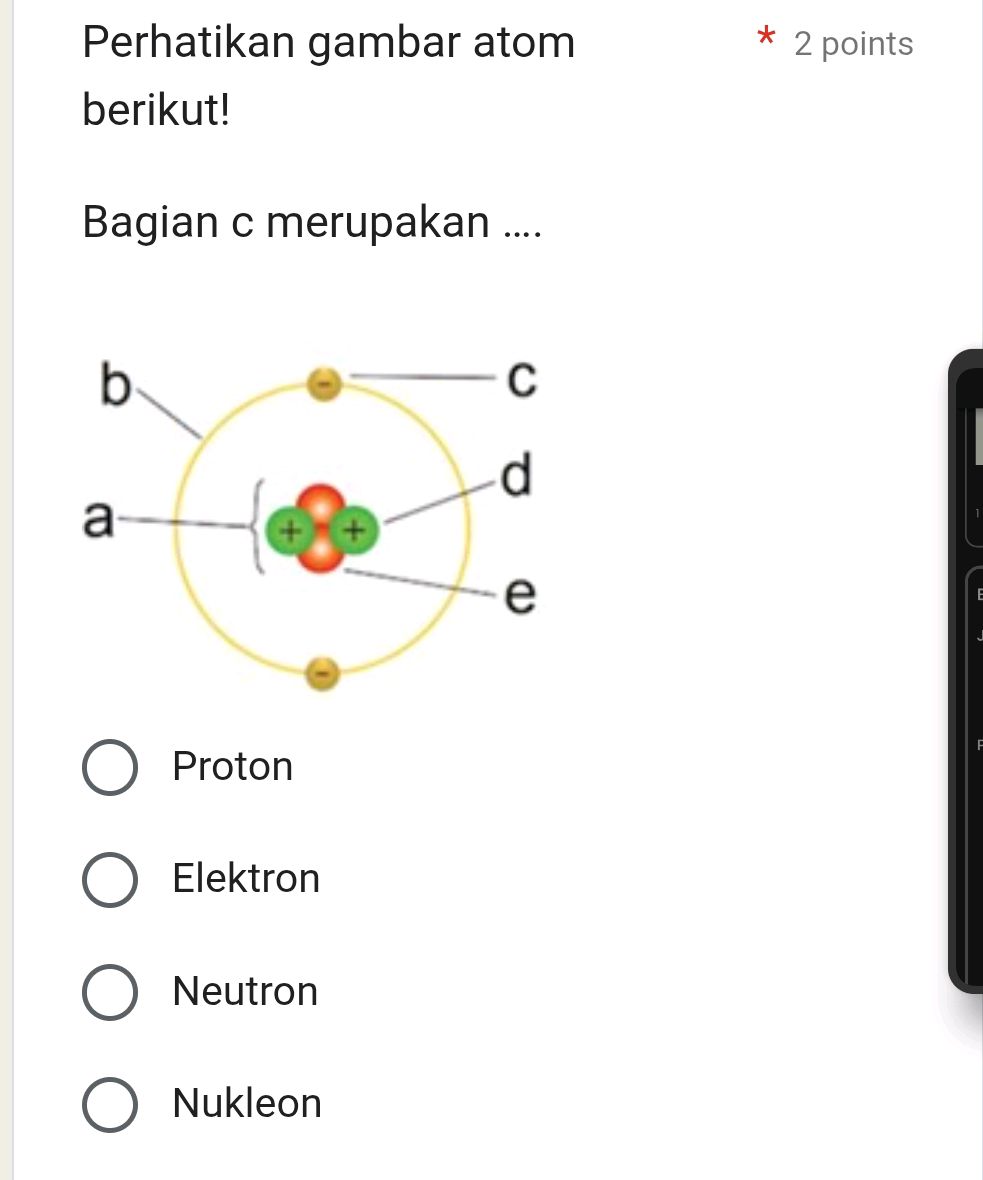 Perhatikan gambar atom berikut! Bagian c | StudyX