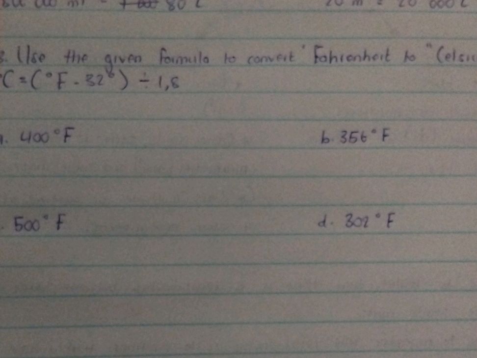 3. Use the given formula to convert | StudyX