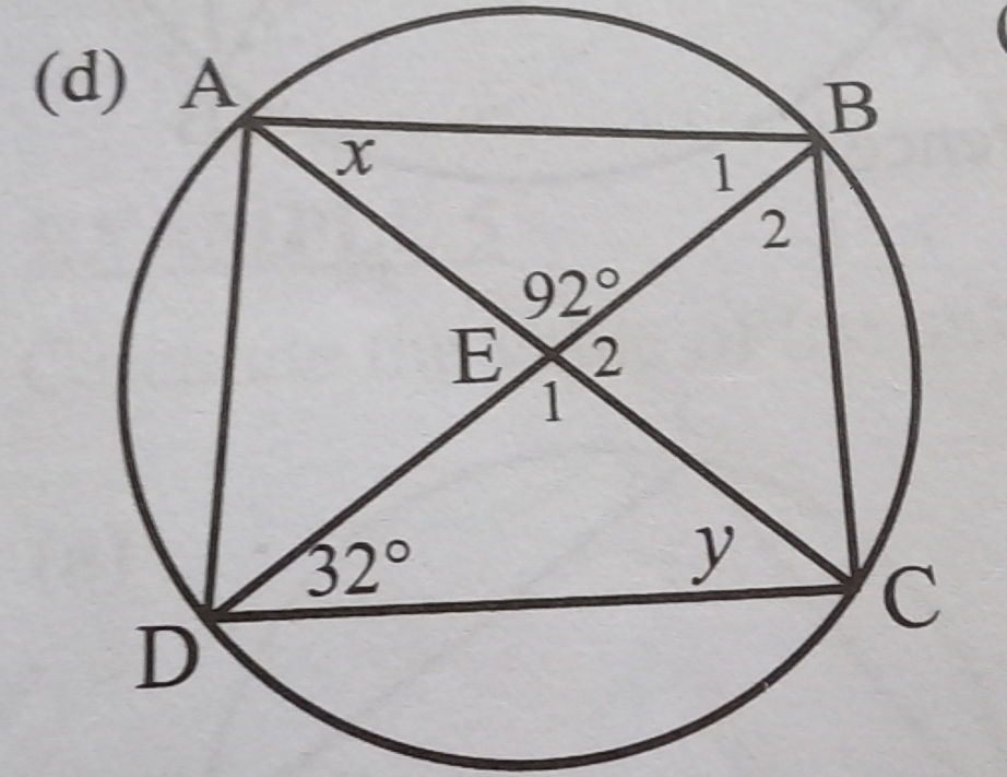 Find the values of x and y in the given | StudyX