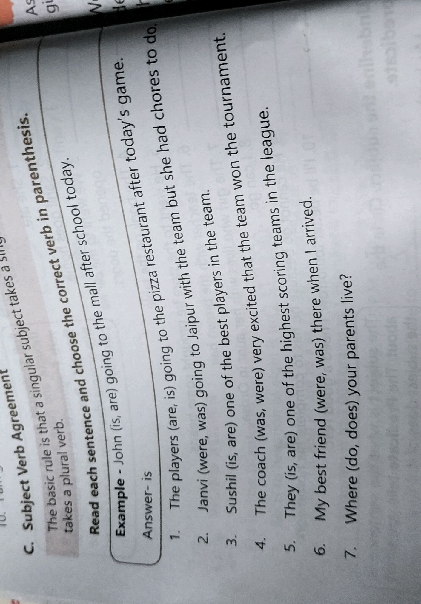 Read each sentence and choose the correct | StudyX