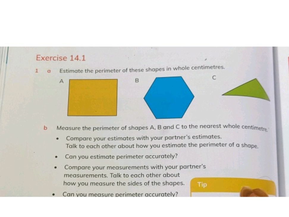 1 a Estimate the perimeter of these shapes | StudyX