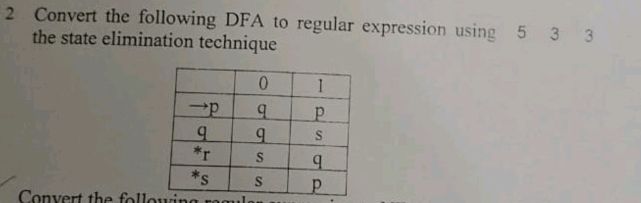 Convert the following DFA to regular | StudyX