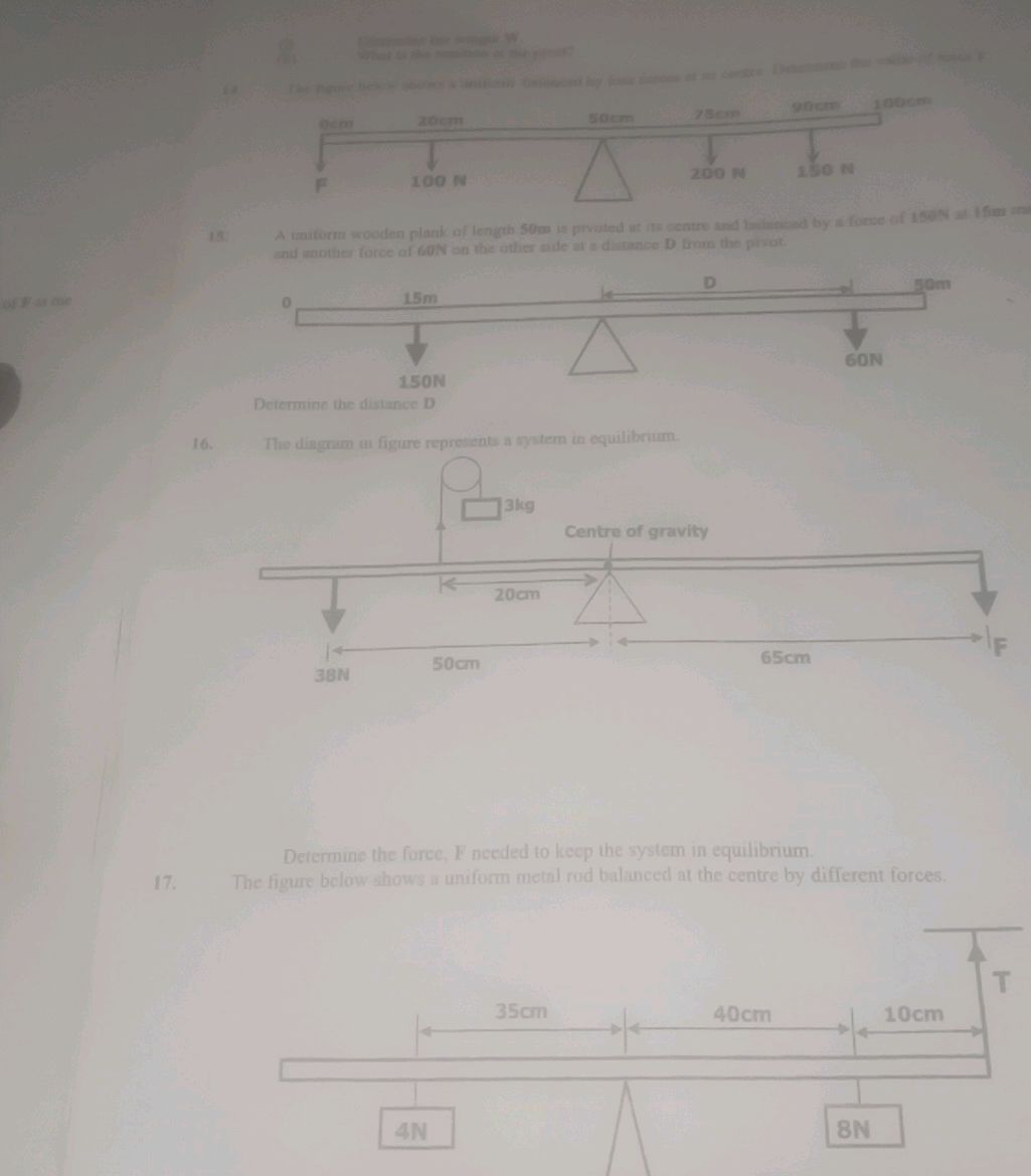 15. A uniform wooden plank of length 50m is | StudyX