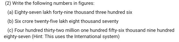 (2) Write the following numbers in figures: | StudyX