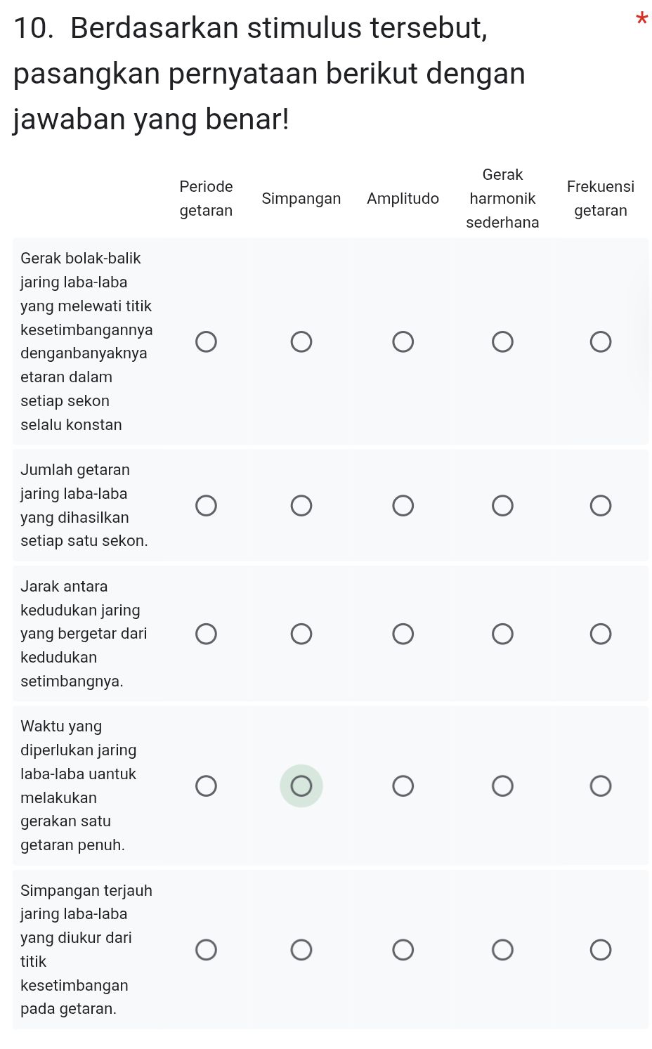 10. Berdasarkan stimulus tersebut, pasangkan | StudyX