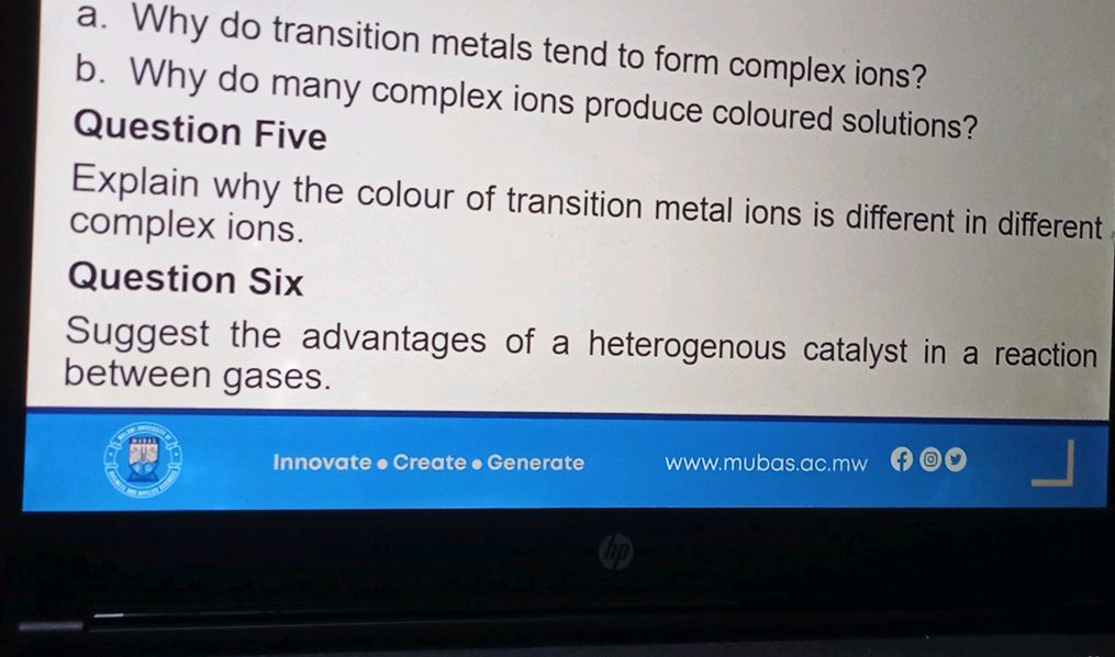 a. Why do transition metals tend to form | StudyX