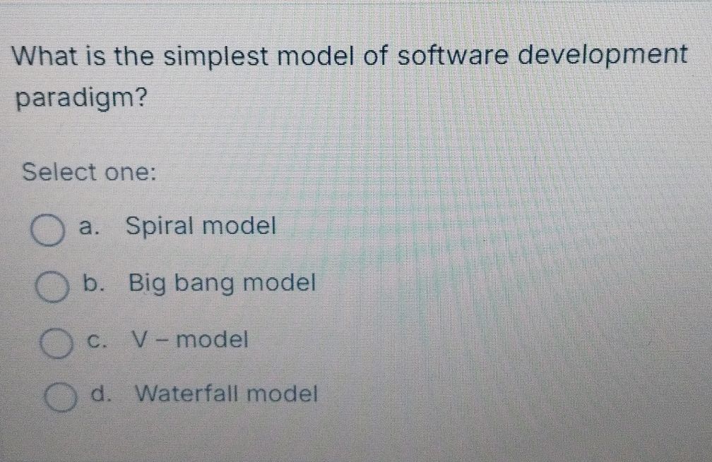 What is the simplest model of software | StudyX