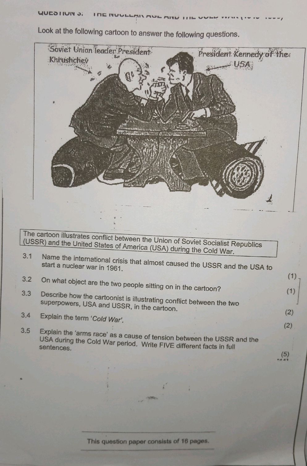 Look at the following cartoon to answer the | StudyX