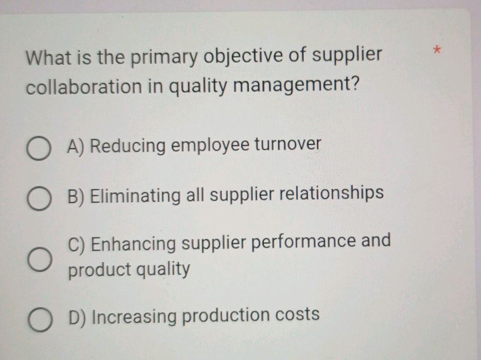 What is the primary objective of supplier | StudyX
