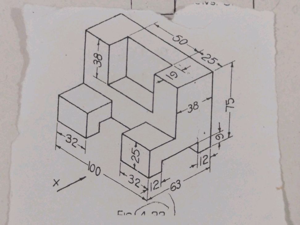 The image shows a 3D drawing of a complex | StudyX