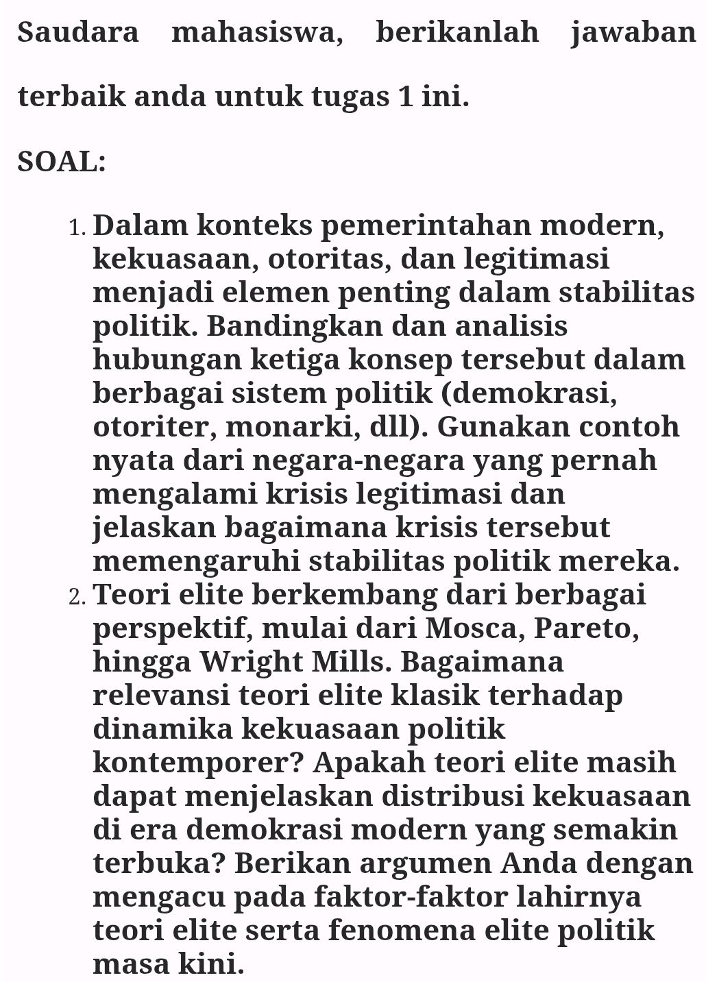 Saudara mahasiswa, berikanlah jawaban | StudyX