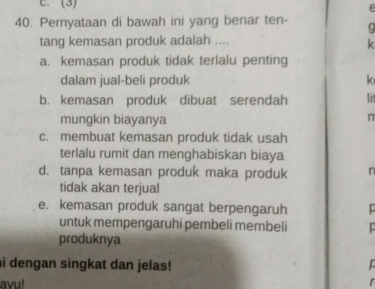 40. Pernyataan di bawah ini yang benar | StudyX