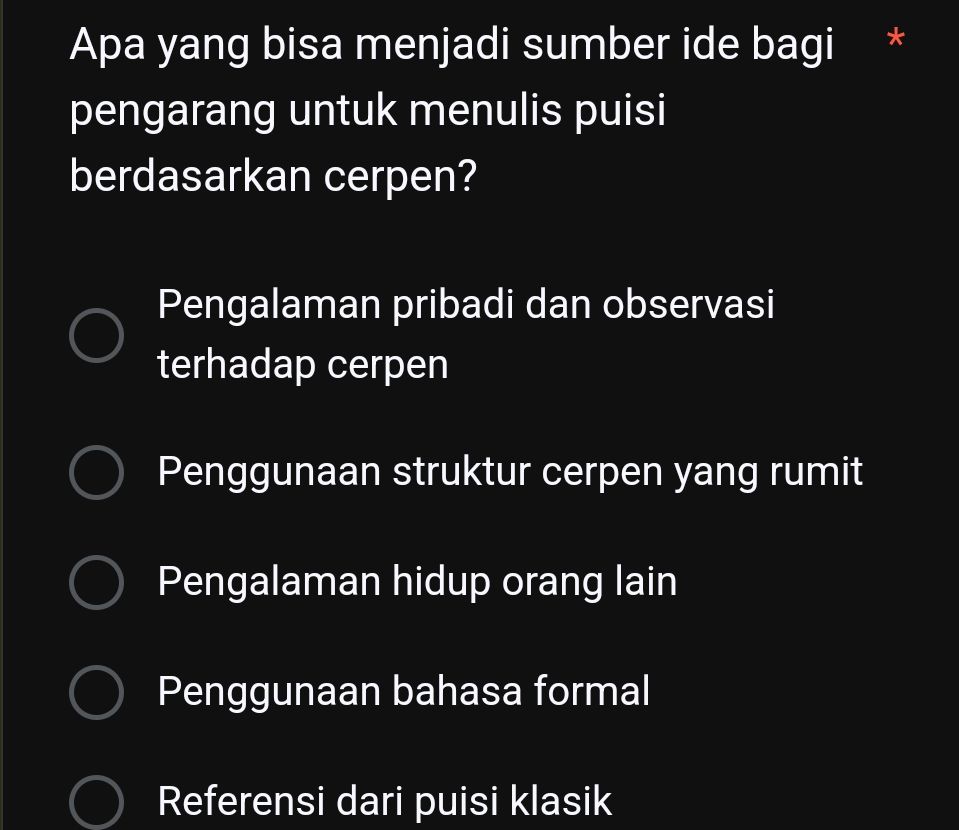 Apa yang bisa menjadi sumber ide bagi | StudyX