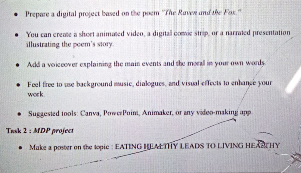 Prepare a digital project based on the poem | StudyX