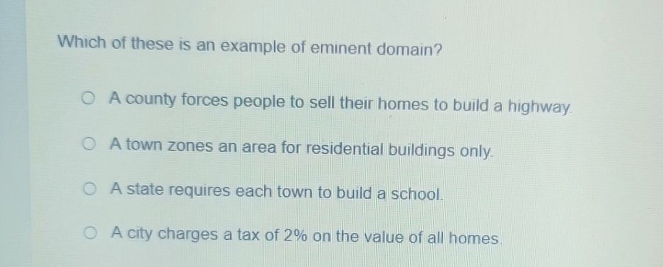 Which of these is an example of eminent | StudyX