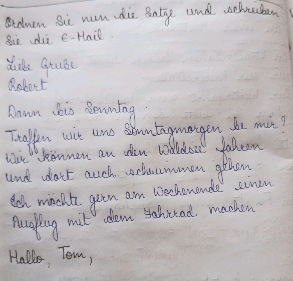 Ordnen Sie nun die Satze und schreiben Sie | StudyX