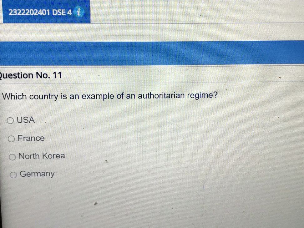 Which country is an example of an | StudyX