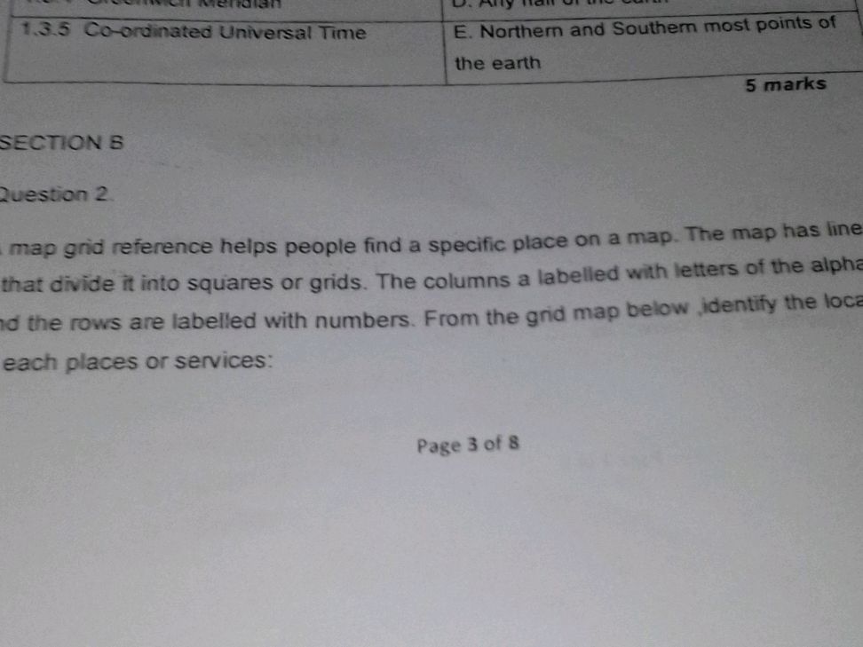 Question 2. A map grid reference helps | StudyX