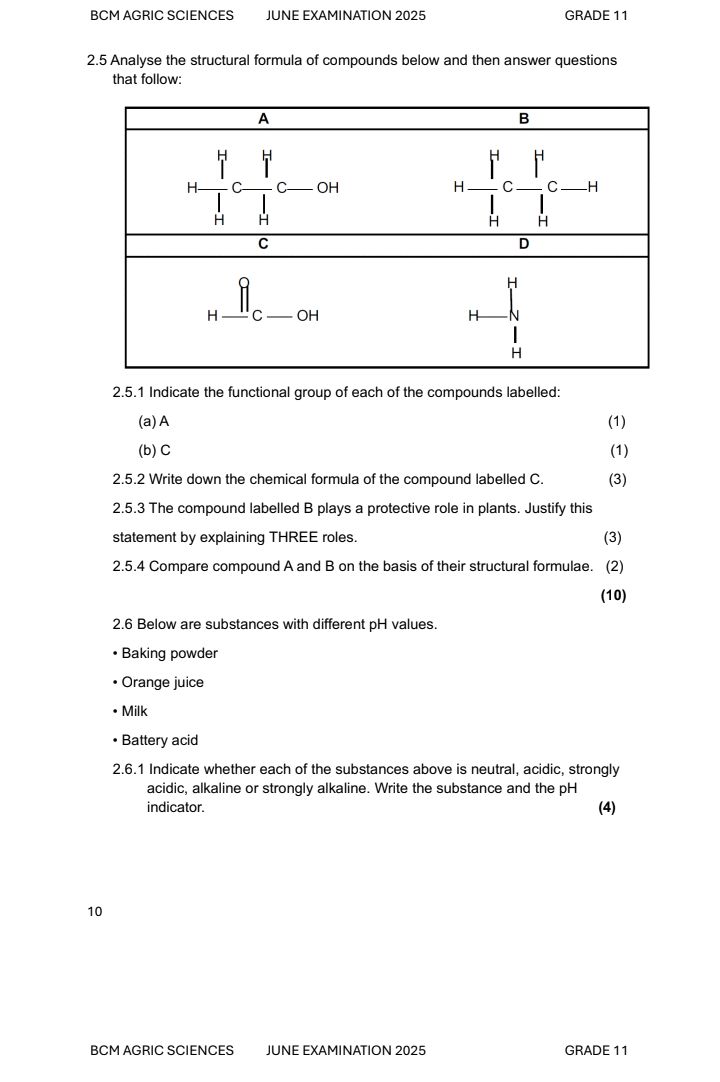 2.5 Analyse the structural formula of | StudyX