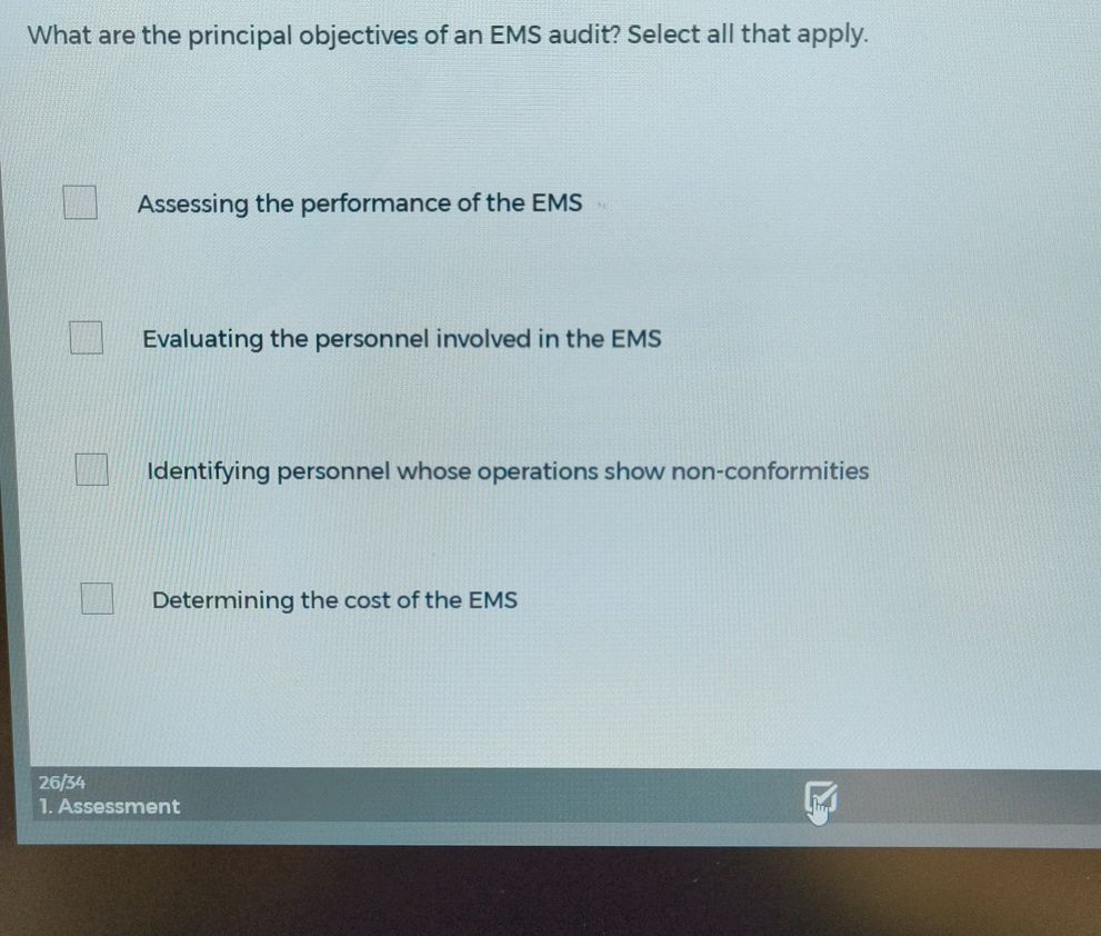 What are the principal objectives of an EMS | StudyX