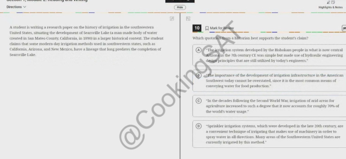 Which quotation from a historian best | StudyX