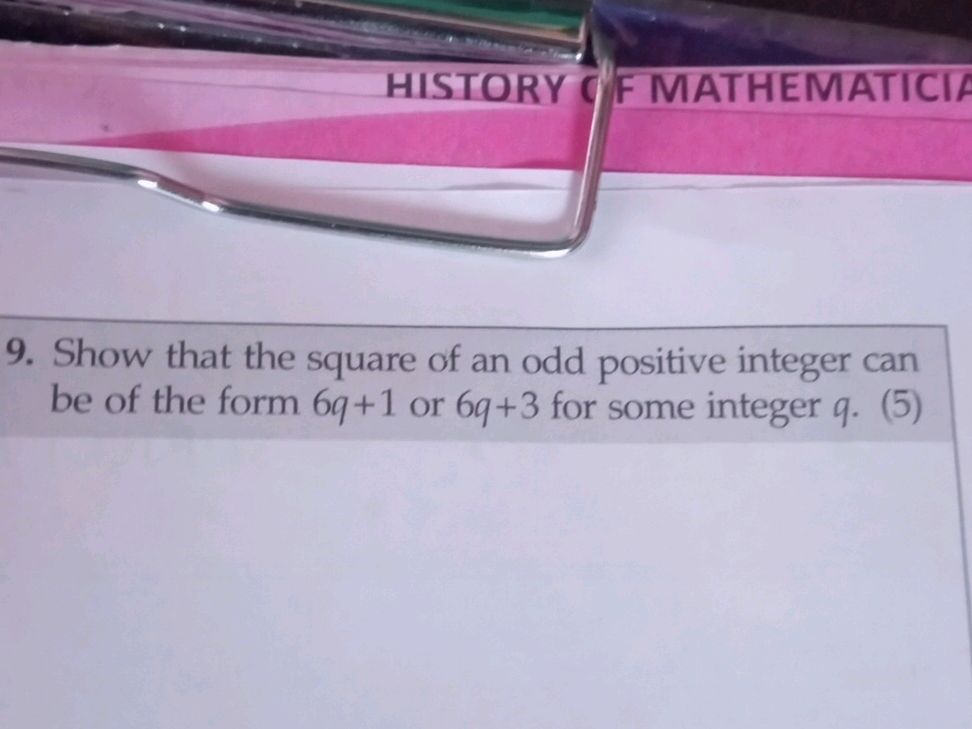 9. Show that the square of an odd positive | StudyX