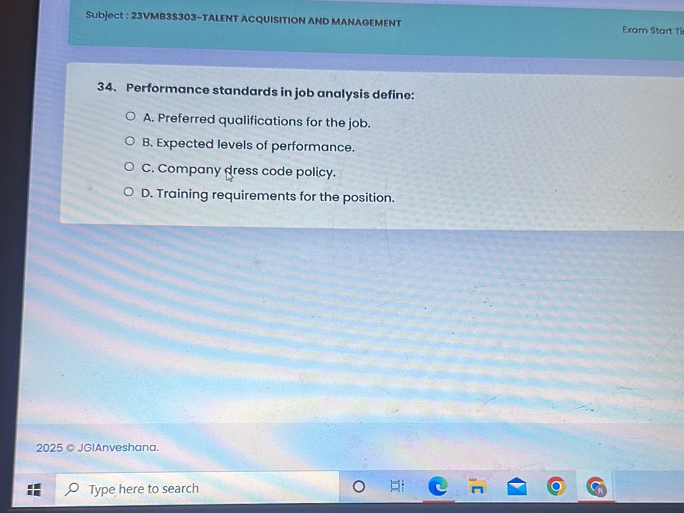 34. Performance standards in job analysis | StudyX