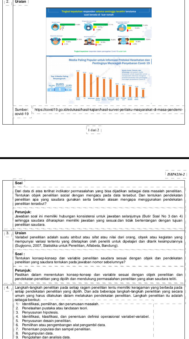2. Uraian Soal: Dari data di atas terlihat | StudyX