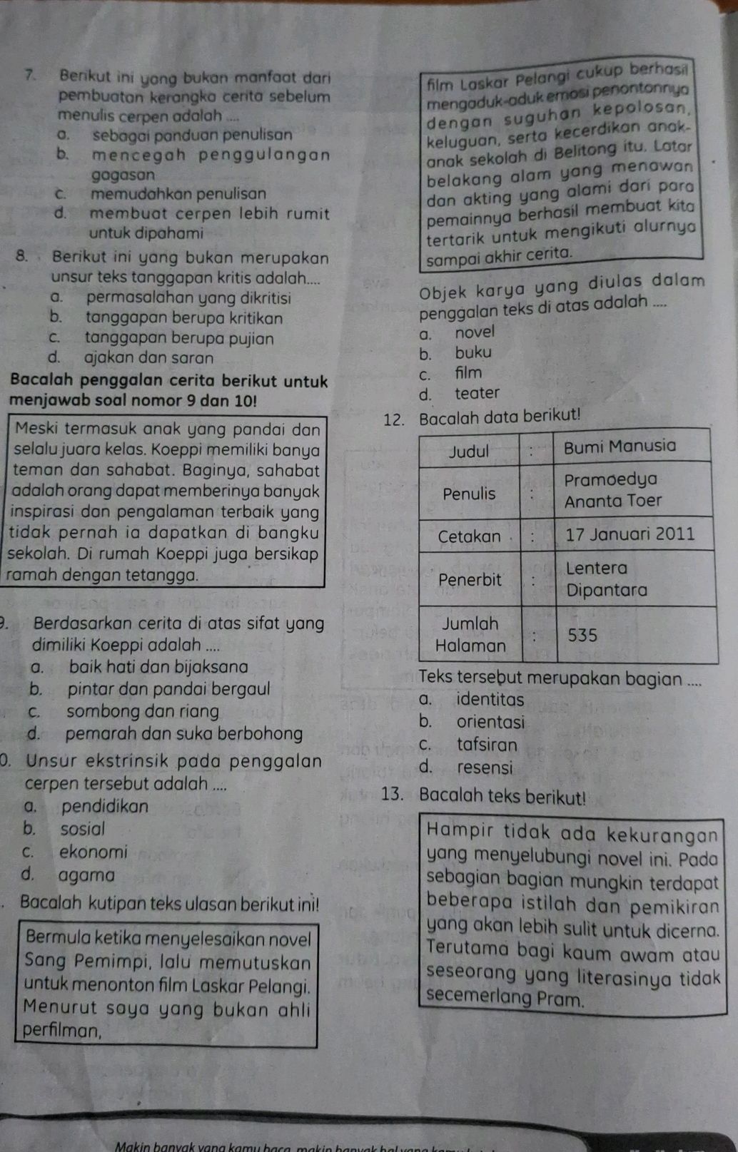 7. Berikut ini yang bukan manfaat dari | StudyX