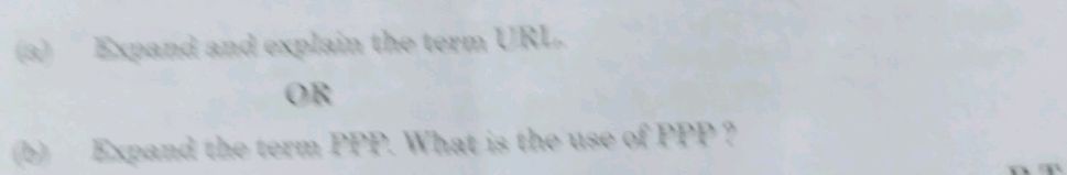 (a) Expand and explain the term URL. OR (b)