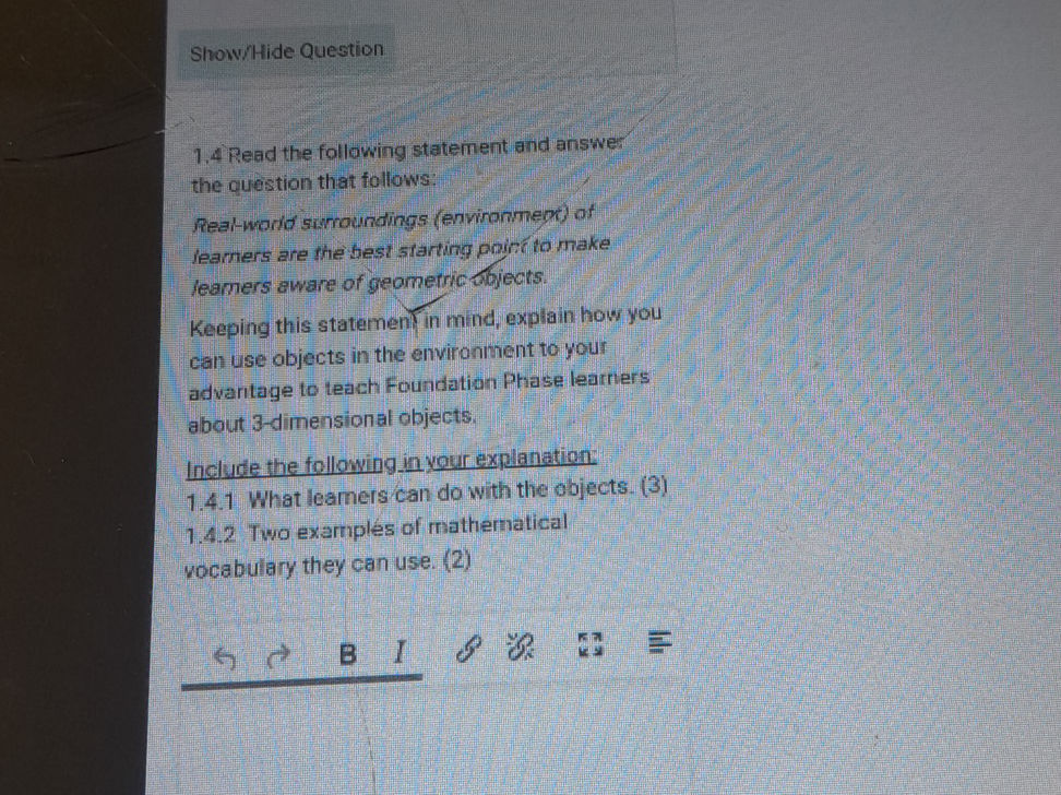 1. 4 Read the following statement and | StudyX