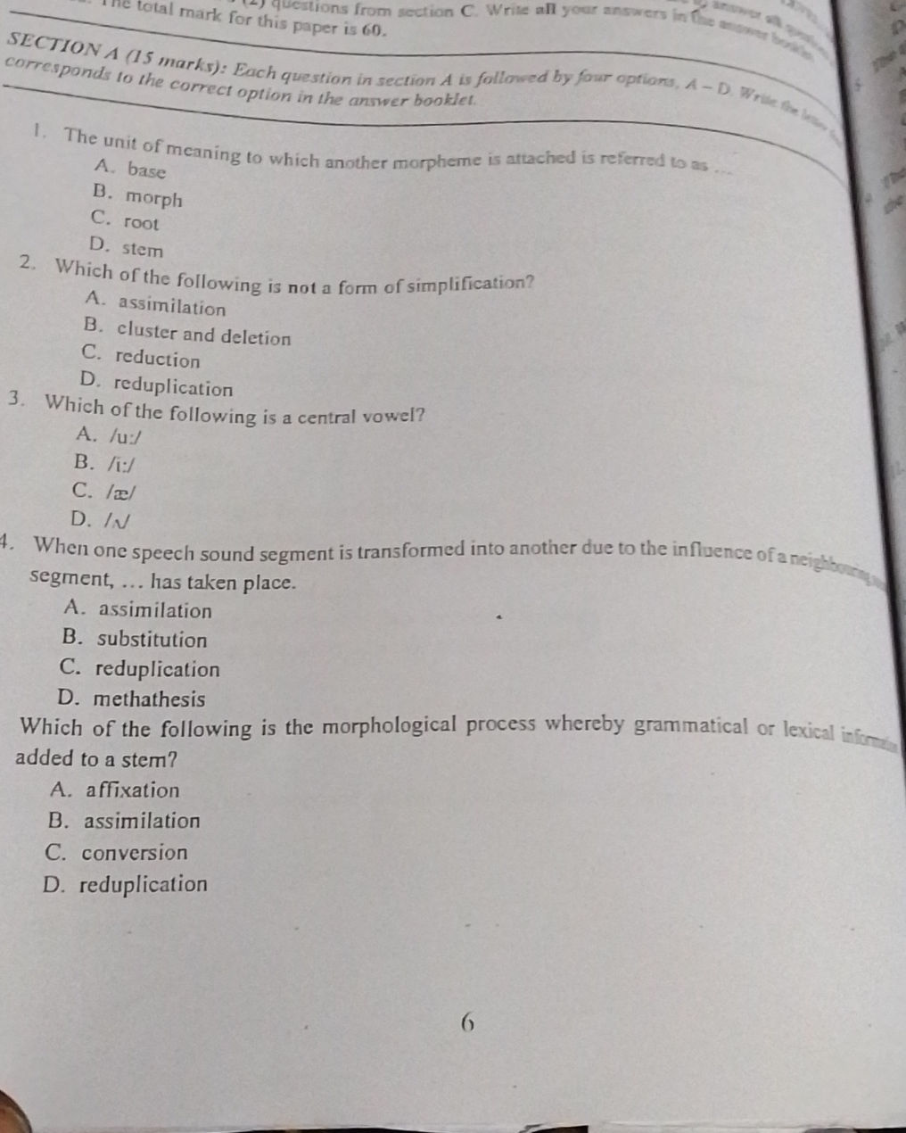 1. The unit of meaning to which another | StudyX