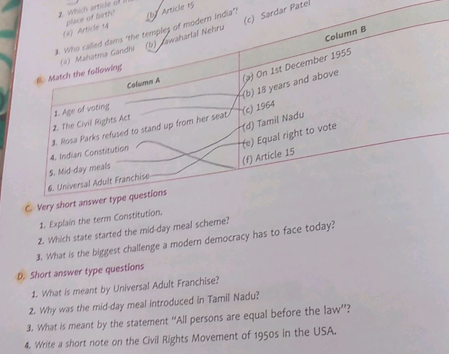 B. Match the following | Column A | Column | StudyX