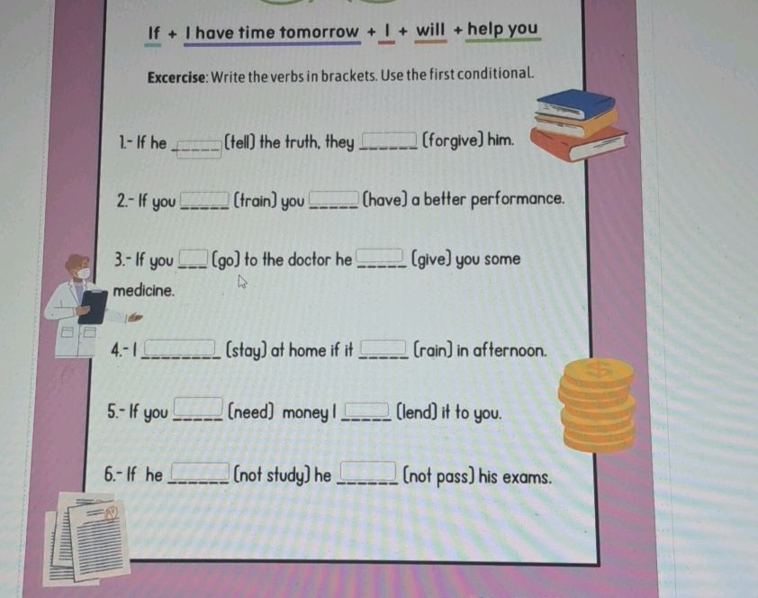 Excercise: Write the verbs in brackets. Use | StudyX