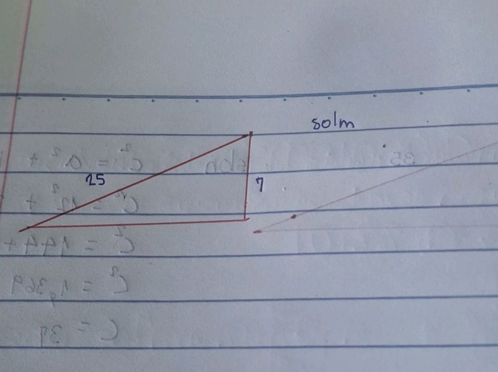 The image shows a right triangle with sides | StudyX