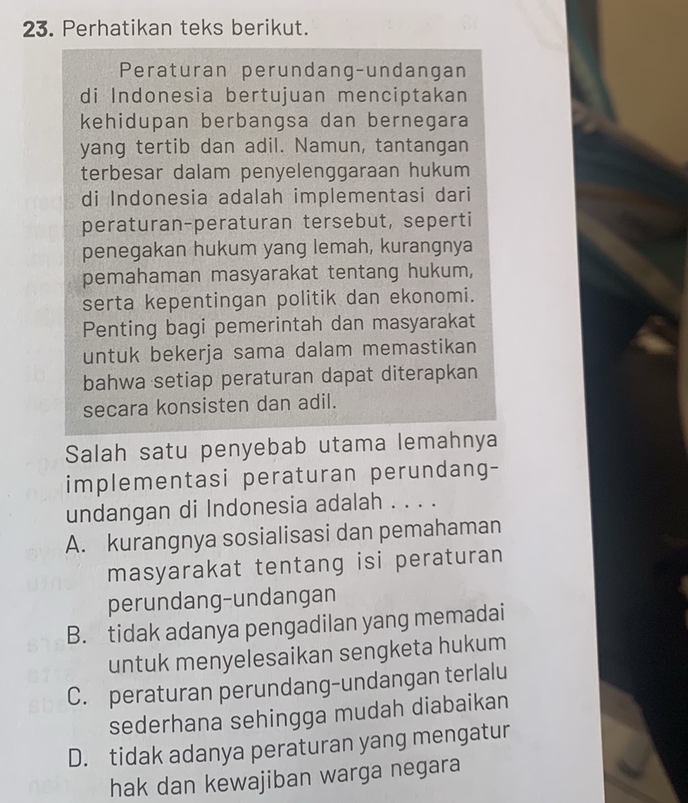 23. Perhatikan teks berikut. Peraturan | StudyX