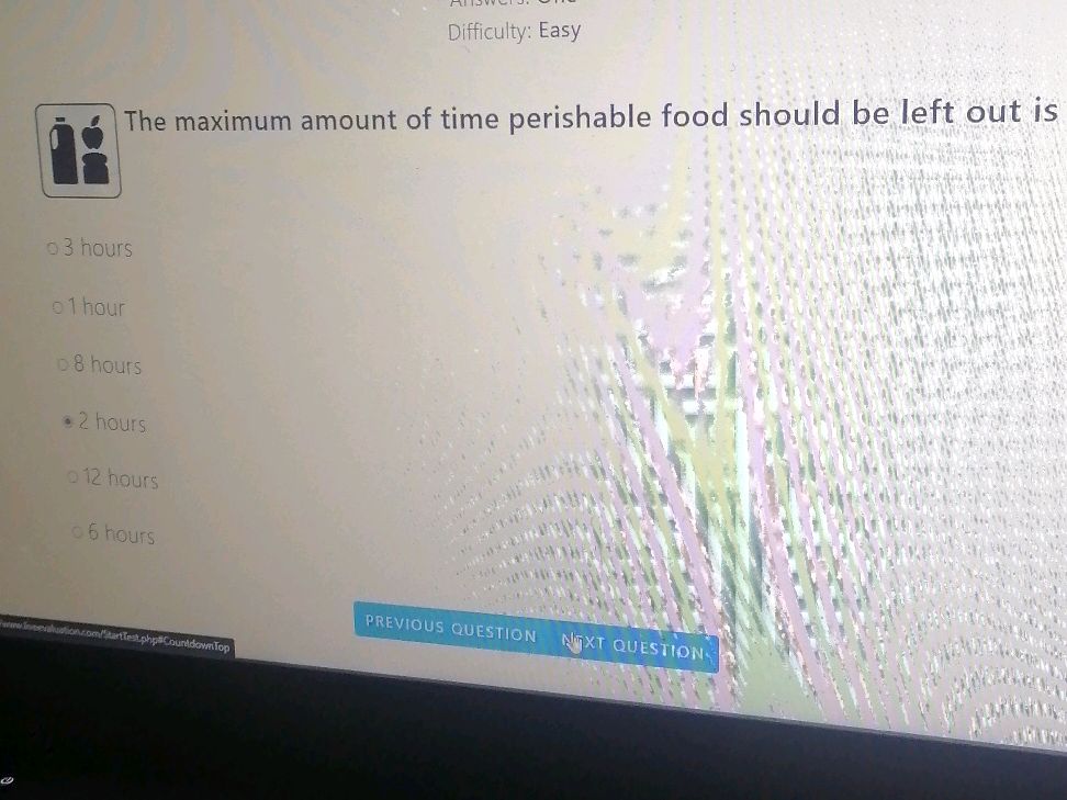 The maximum amount of time perishable food | StudyX