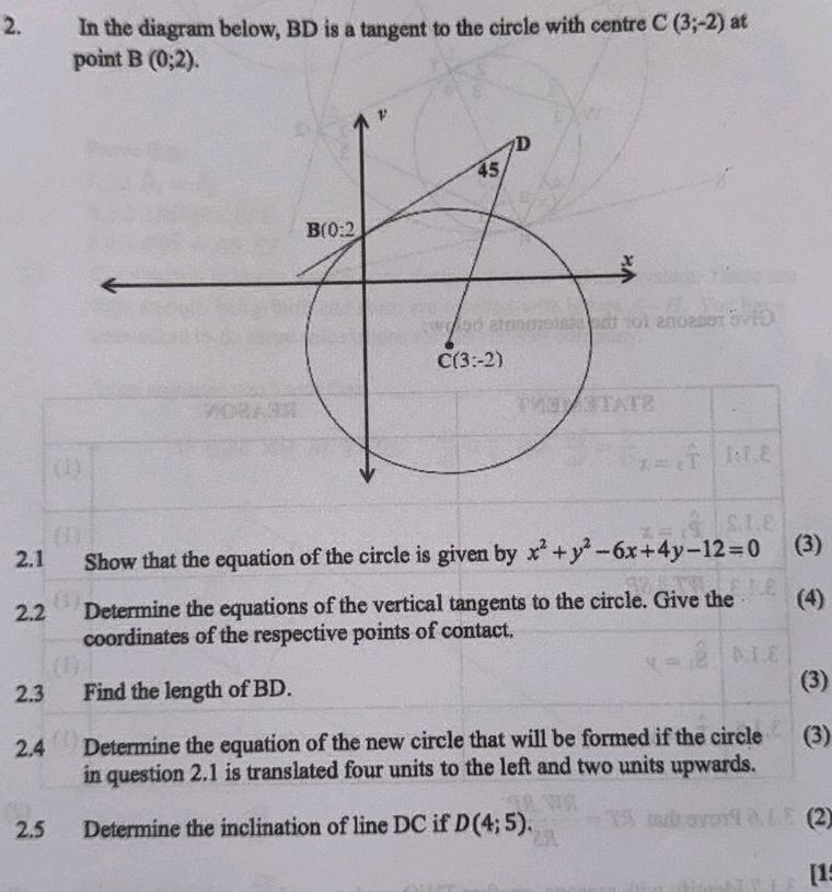 2. In the diagram below, BD is a tangent to | StudyX