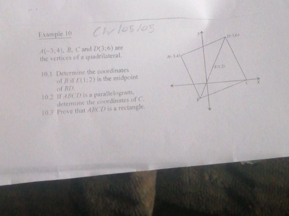 A(-3,4), B, C and D(3,6) are the vertices of | StudyX