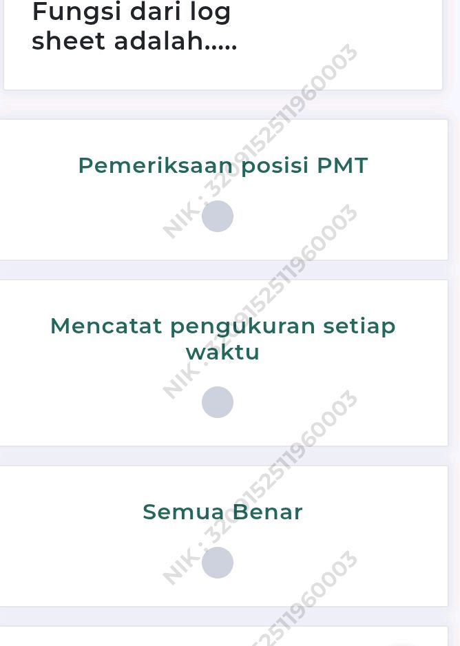 Fungsi dari log sheet adalah..... | StudyX