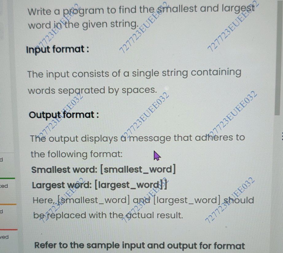 Write a program to find the smallest and | StudyX