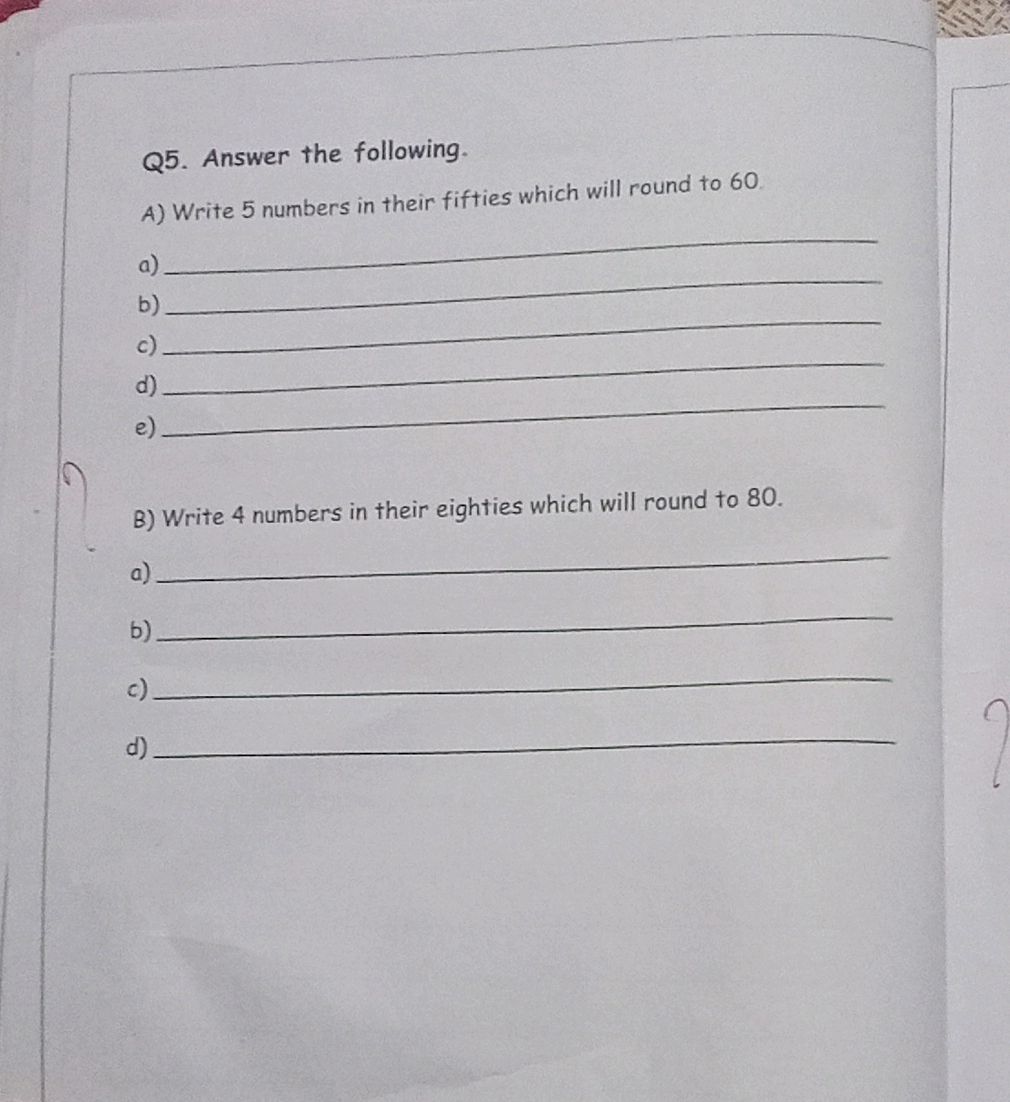 Q5. Answer the following. A) Write 5 | StudyX