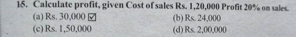 15. Calculate profit, given Cost of sales | StudyX
