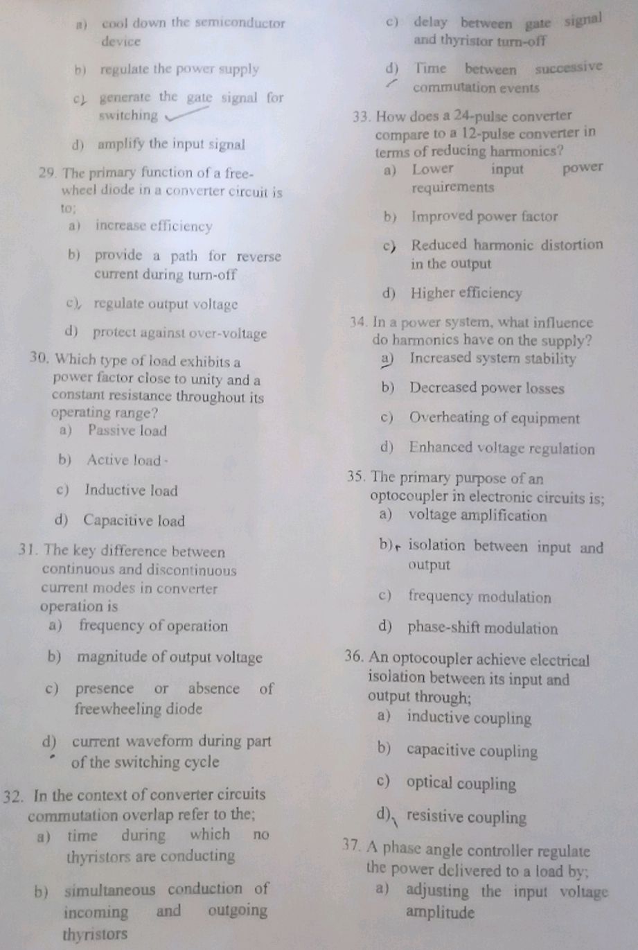 29. The primary function of a free-wheel | StudyX