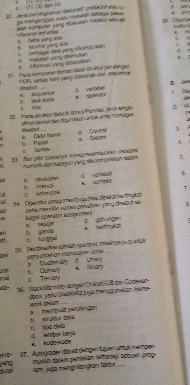 30. Jenis pemrograman deklaratif, predikatif | StudyX