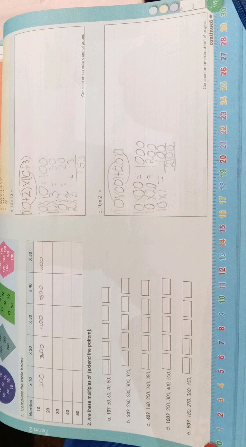 1. Complete the table below. | Number | x | StudyX